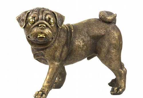 Статуэтка бронза интерьерная собака мопс