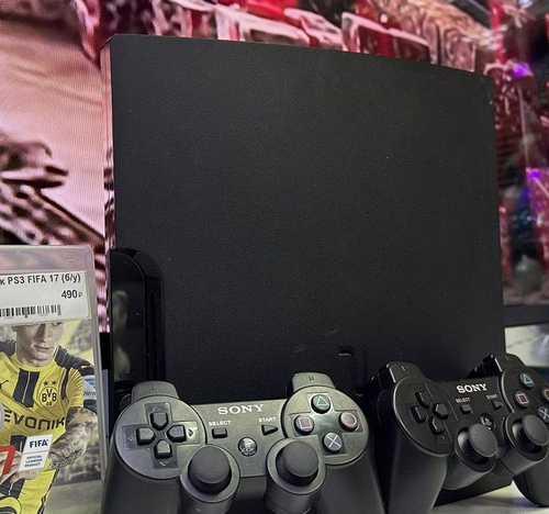 Ps3 slim 500gb   2 геймпада