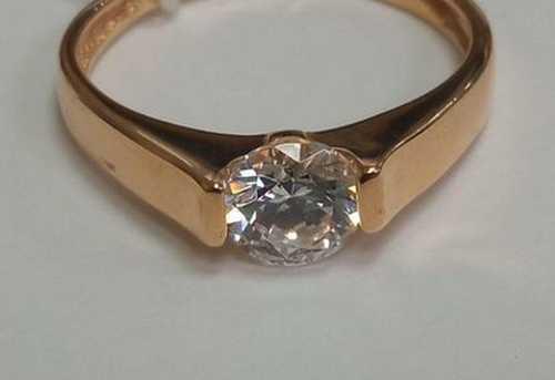 Золотое кольцо с фианитом(13040)