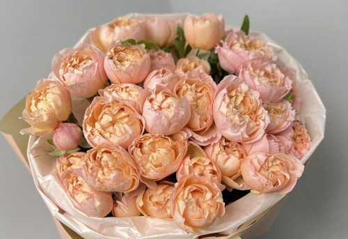 Кустовые пионовидные розы букет доставка