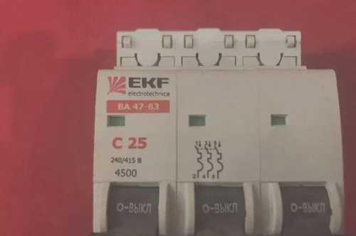 Автоматический выключатель EKF ва 47-29 3P (C) 4,5
