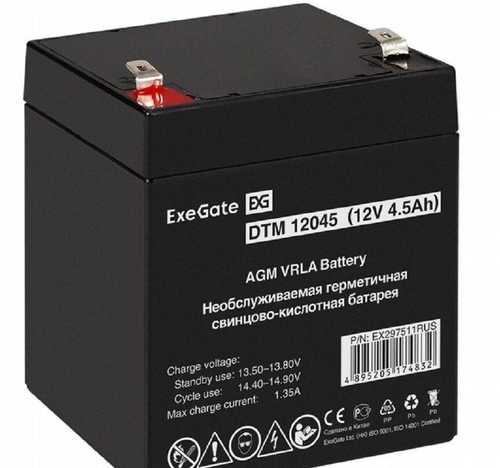 Exegate EX297511RUS Аккумуляторная батарея DTM 12045 (12V 4.5Ah, клеммы F2)