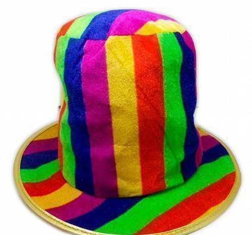 Цилиндр полосатый велюр (шляпа), цветной полиэстер