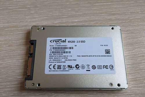 Твердотельный диск Crucial MX200 2.5 SSD 250Gb