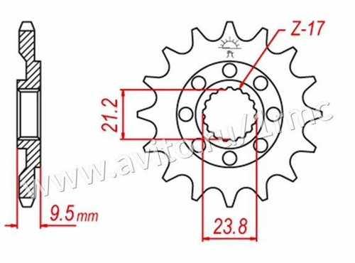 Звезда передняя JT JTF284.13 Honda CR250