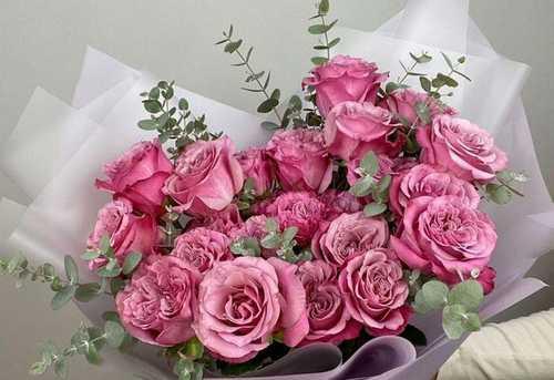 Пионовидные розы, букет из роз, доставка букета
