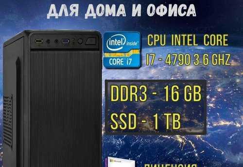 Пк Intel i7-3.6GHz,RAM-16,SSD-1Tb,HDvideo Win10Pro