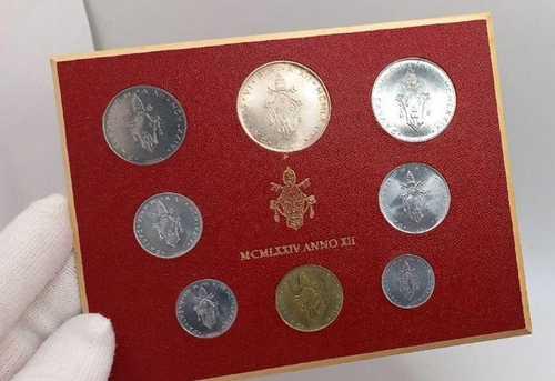 Ватикан набор 8 монет 1974 с серебром