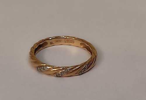 Кольцо золотое с бриллиантом 17 р-р (Бек 24)
