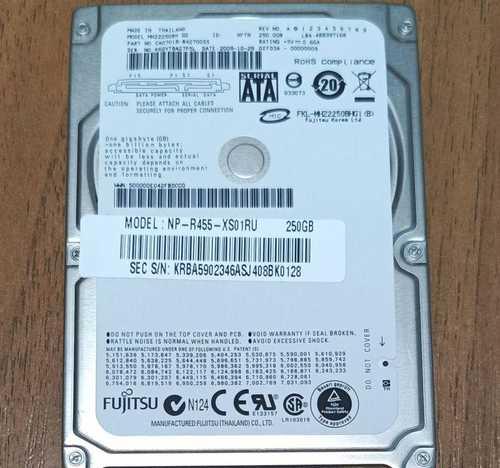 Жёсткий диск Hdd Fujitsu 250gb 2.5