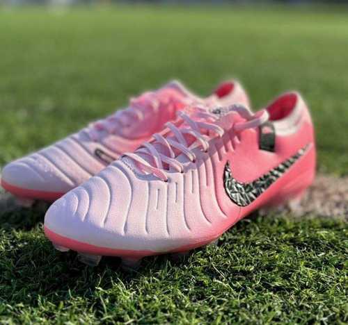 Бутсы Nike Tiempo Legend X pink and white