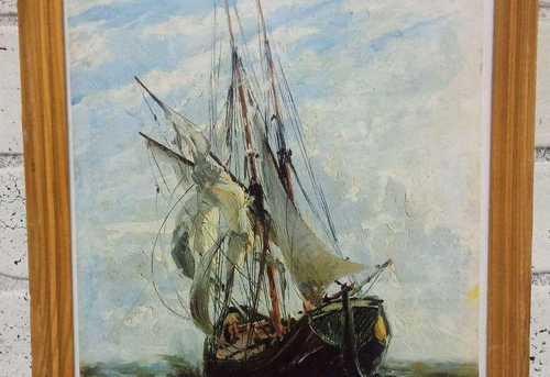 Картина со стеклом, корабль 24*33