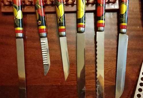 Набор кухонных ножей СССР хохлома