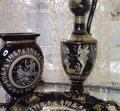 Греческая керамика, ваза, графин, блюдо-поднос