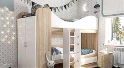 Двухъярусная кровать со шкафом под заказ