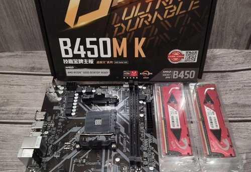 Комплект ryzen 5 5600,b450m k,ddr4 8+8