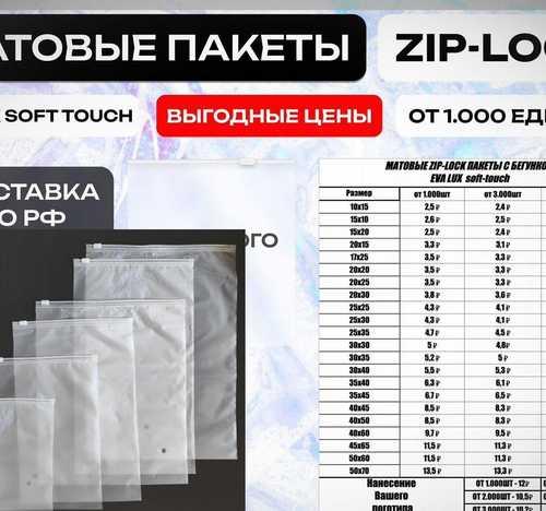 Zip lock / пакеты зип лок с бегунком