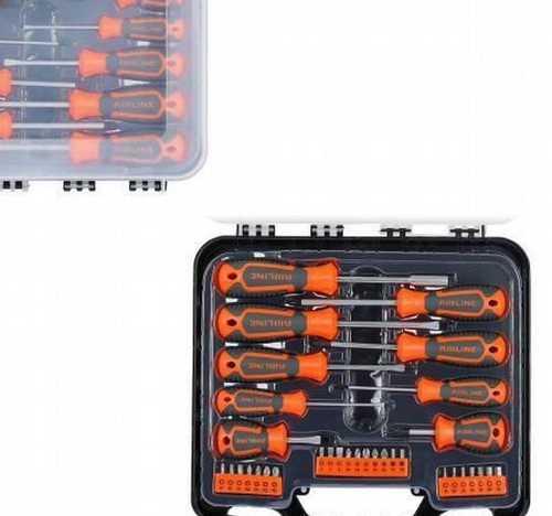 Набор отвёрток и бит 33 пр. (SL, PH, PZ, HEX, torx, square) пласт.кейс (atau041)