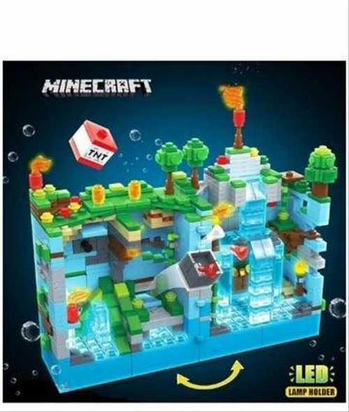 Конструктор Minecraft 606 "Ледяная крепость" с LED