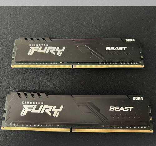 Оперативная память kingston ddr4 2x8 gb 2666 fury