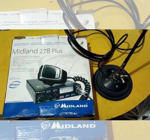 Автомобильная рация Midland 278 plus с антенной