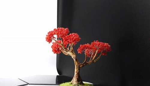 Дерево бонсай из бисера (декор/подарок)