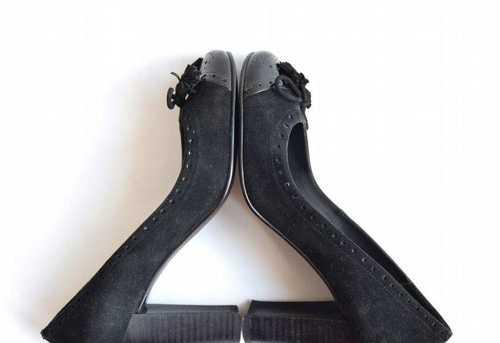 Женские черные туфли на высоком каблуке Италия 38