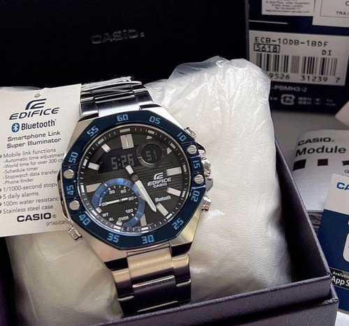 Мужские часы Casio Edifice ECB-10DB-1B Bluetooth