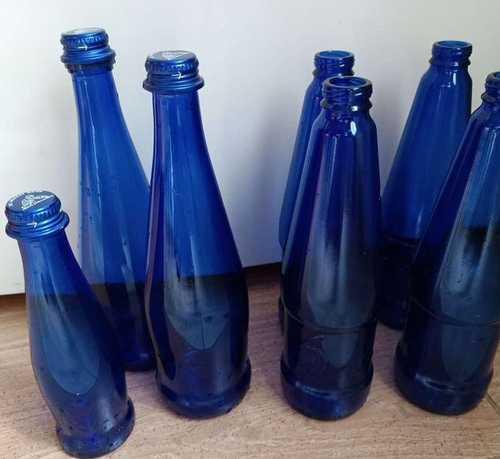 Бутылки синее стекло