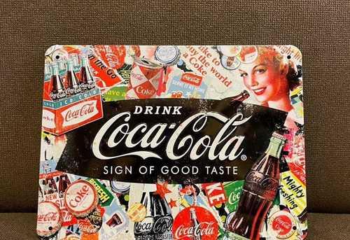 Металлическая табличка на стену Coca Cola Кола