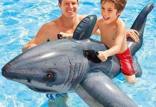 Надувная игрушка-плот для плавания Акула intexбу
