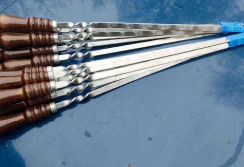 Шампура из нержавейки с деревянной ручкой