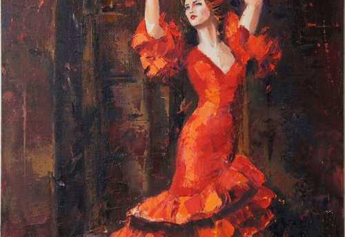 Картина маслом. Фламенко у дверей