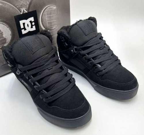 Кеды Зимние DC shoes с мехом черные