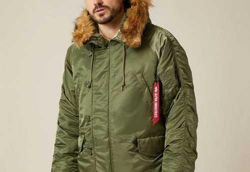 Мужская куртка аляска Alpha N-3B regular зеленая