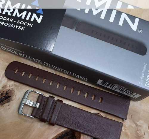 Кожаный ремешок ориг. QuickRelease 20mm Garmin