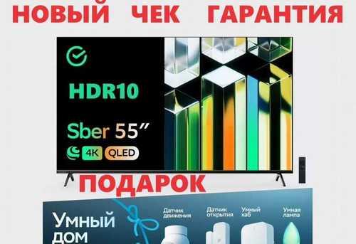 Смарт Телевизор Sber 55" (139 см) 4К qled новый