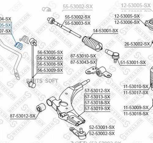 Stellox 89-53005-SX втулка стабилизатора переднего\ KIA Carens 00-02