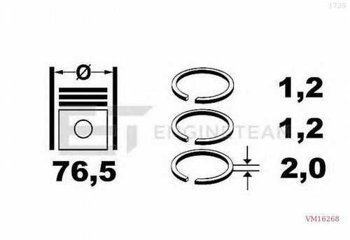 M16268 Кольца поршневые SM volkswagen