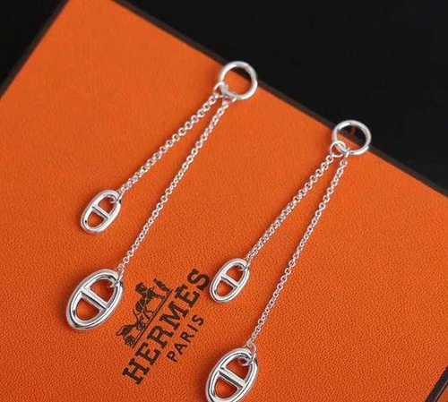 Серебряные серьги Hermes