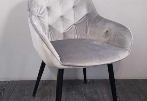 Модное современное кресло светло-серое Старк велюр
