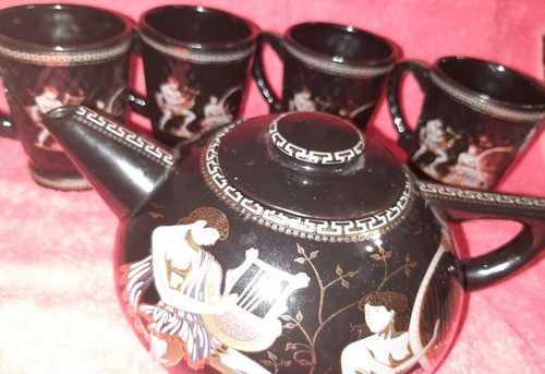 Чайный набор посуды с египетским орнаментом