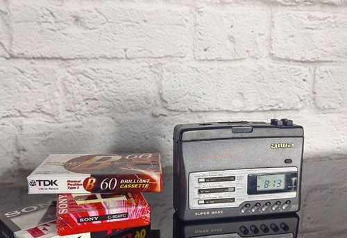 Аудиоплеер aiwa кассетный рабочий