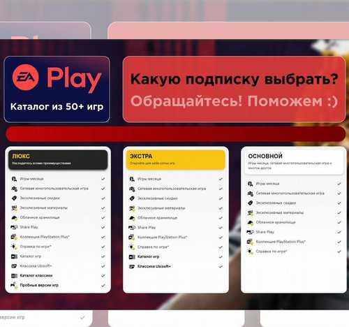 Аренда игры подписка PS EA Play и не только