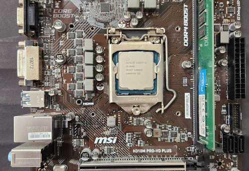 Мат. Плата MSI H310m pro с intel i5 8400 8 gb озу