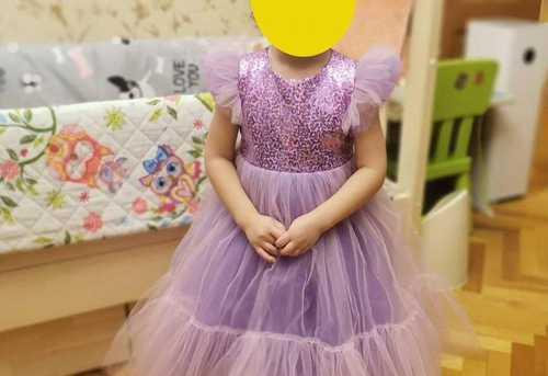 Детское платье Сиреневое Lelukids