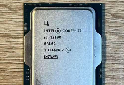 Intel Core i3 12100 (без F) + кулер, на гарантии