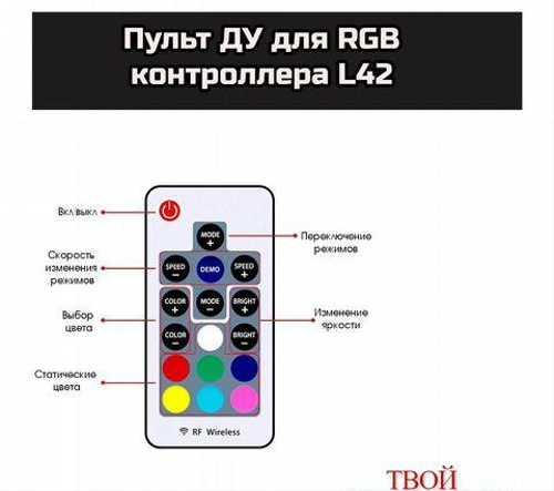 Пульт ду для RGB контроллера L42
