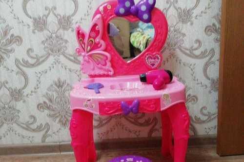 Детский туалетный столик с зеркалом и подсветкой для девочек