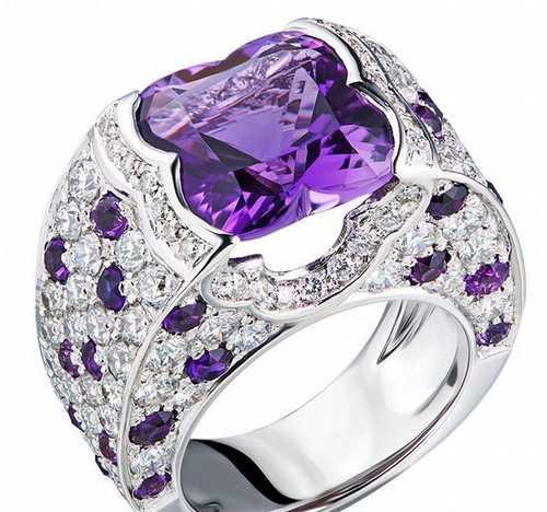 Кольцо Mauboussin 8.7 ct Faceted Amethyst & 3.8 ct Diamonds Ring